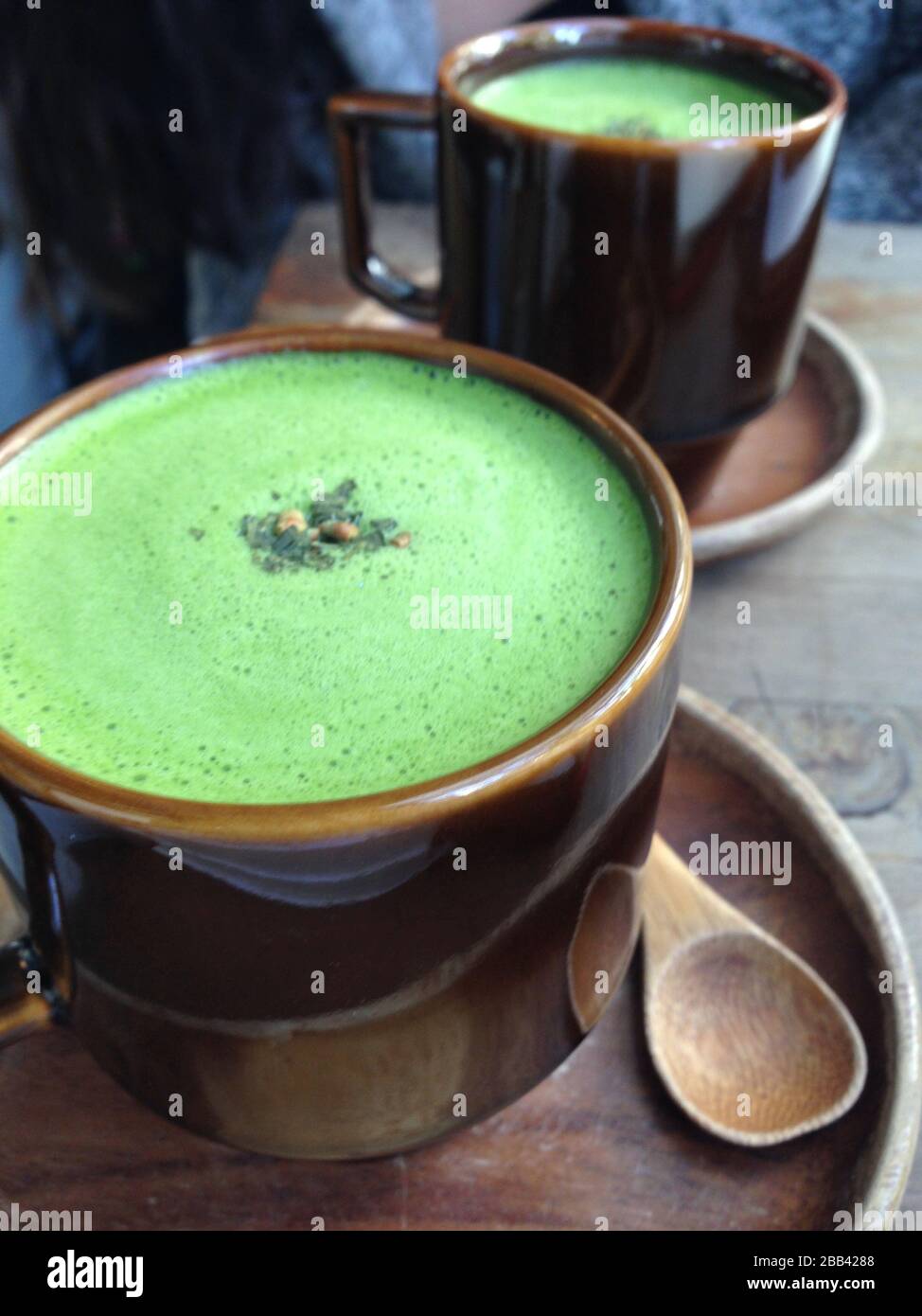 Matcha latte in coffee shop in Taipei Stock Photo - Alamy