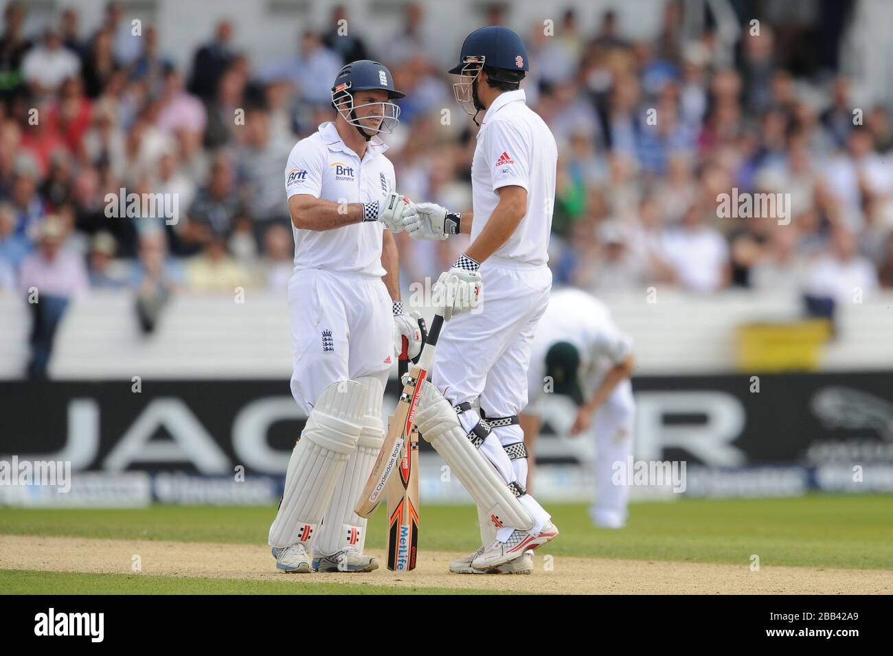 England's Andrew Strauss and Alistair Cook Stock Photo - Alamy
