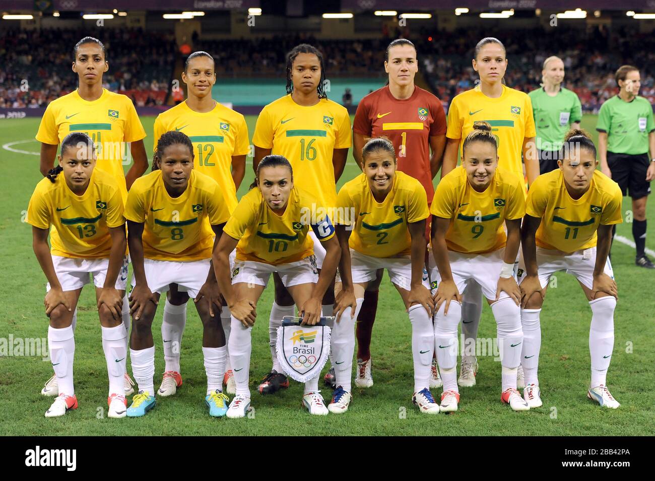 Brazil women team group back row left to right bruna hi-res stock ...