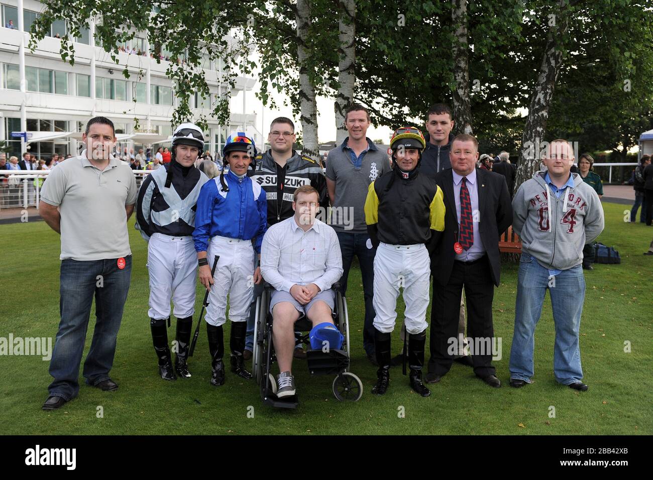 Jockeys Tom Queally (2nd left), Tadhg O'Shea (3rd left) and Dane O ...