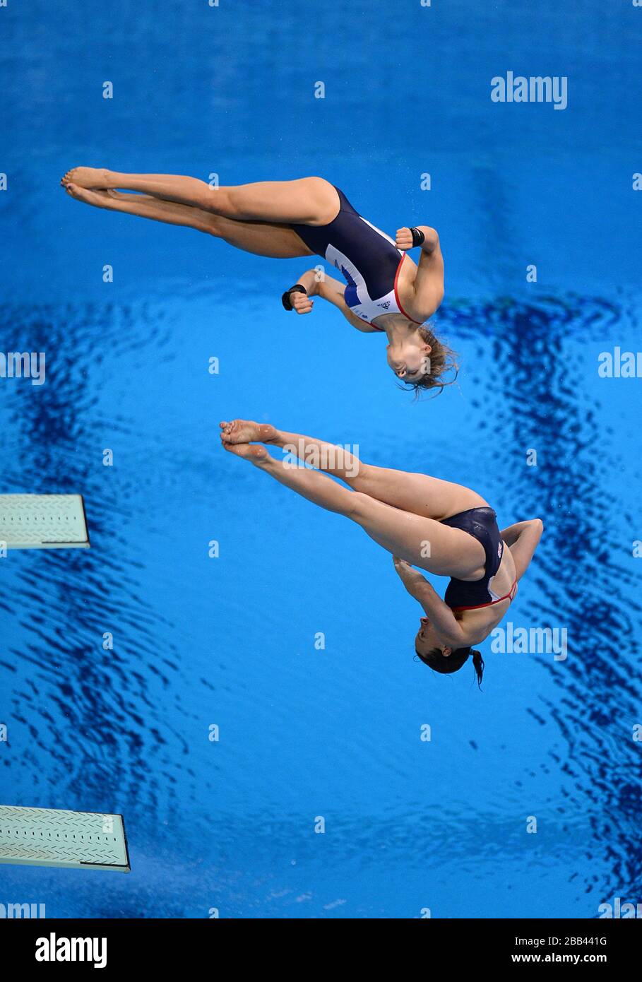 Great Britain's Rebecca Gallantree (bottom) and Alicia Blagg compete in ...