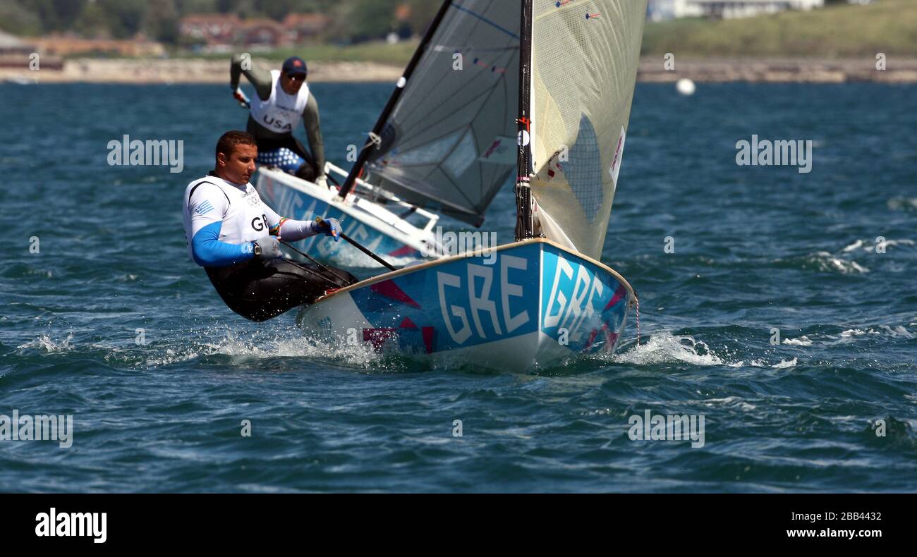 Greece's Finn sailor Ioannis Mitakis in action during the Men's Finn ...