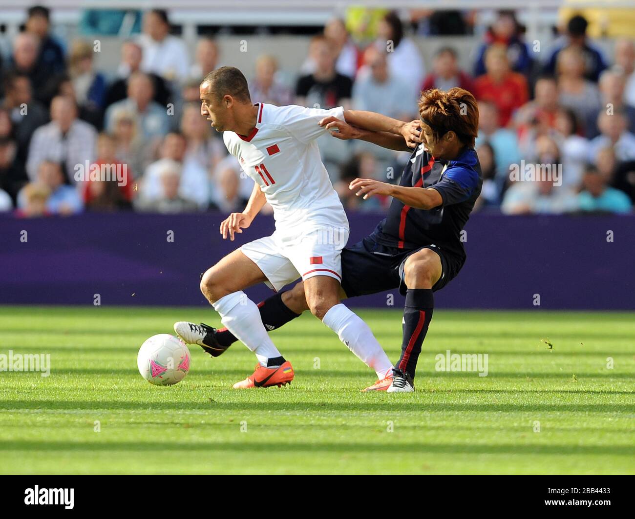 Morocco's Soufiane Bidaoui (left) and Japan's Yuki Otsu battle for the ...