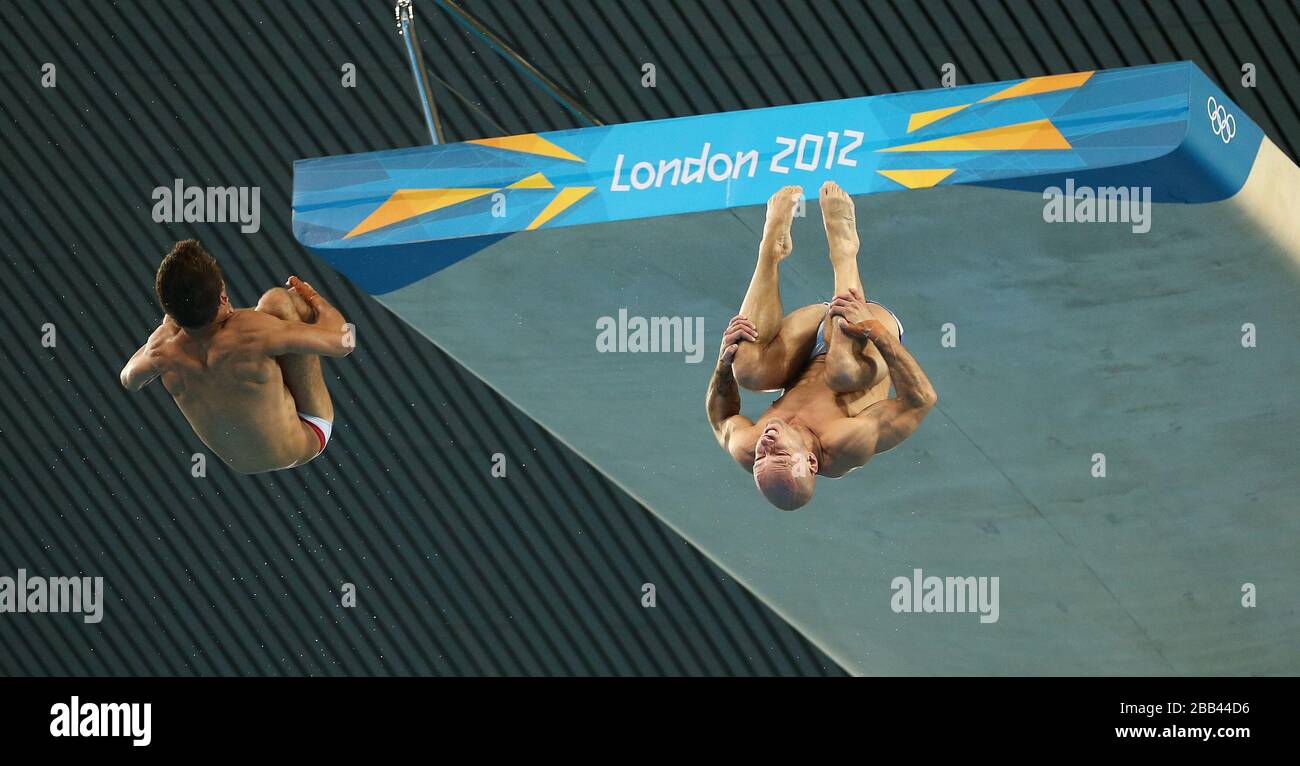 Great Britain's Tom Daley (left) and Peter Waterfield compete in the ...