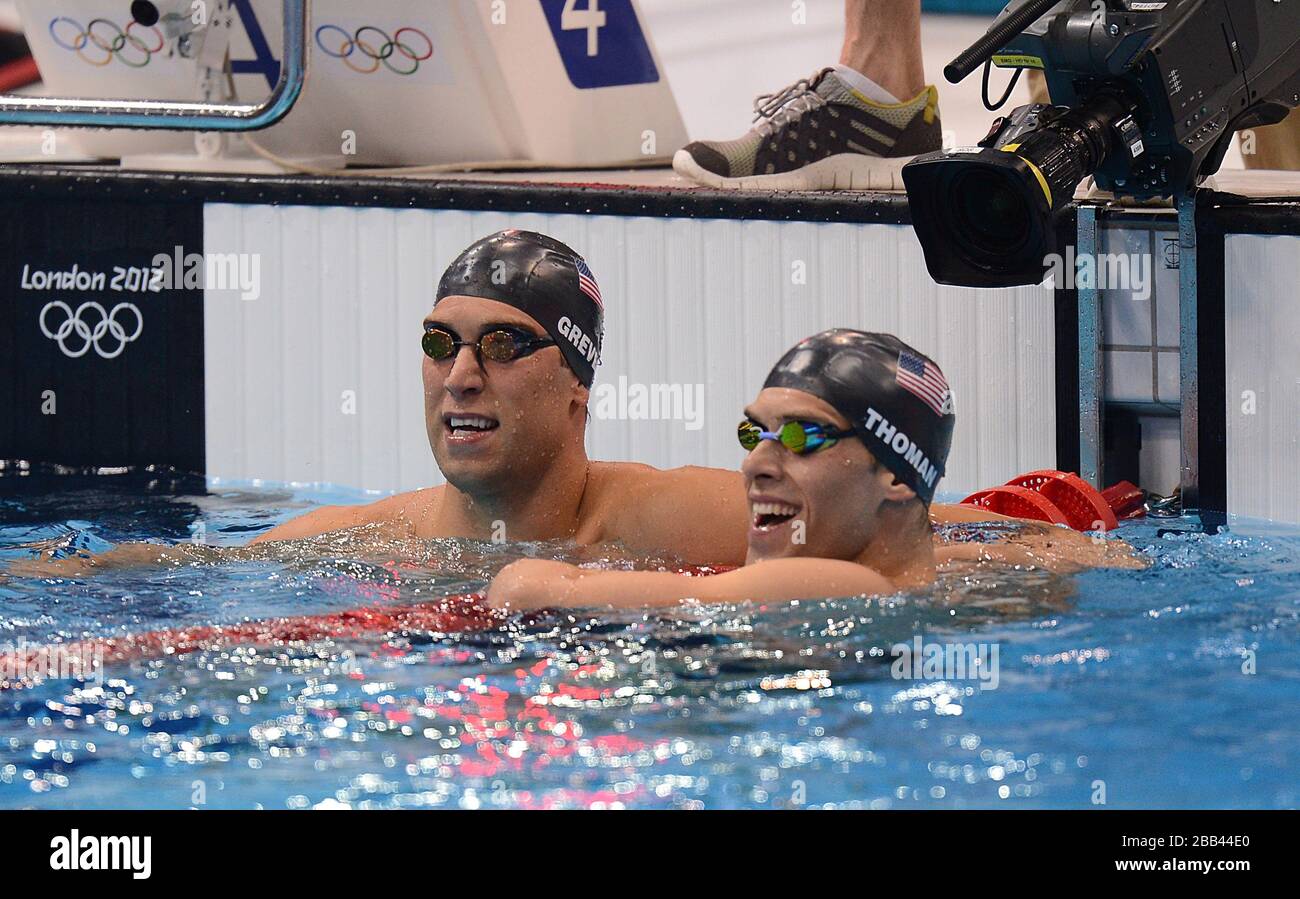 USA's Matt Grevers (left) after winning the gold medal in the Men's ...