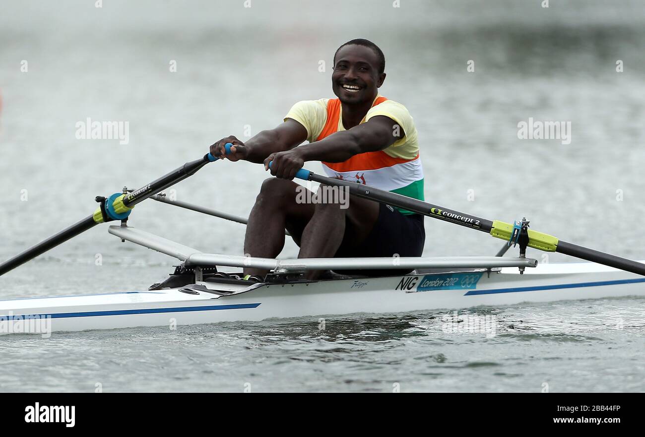 Niger's Hamadou Djibo Issaka in action in the men's single sculls at ...