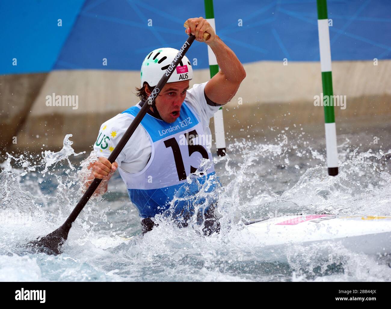 Australia's Kynan Maley competes in the Semi Final of the Canoe Slalom ...