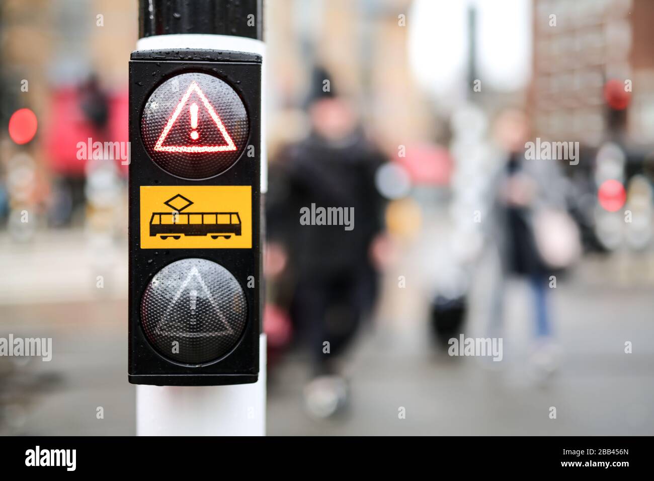 Tram Signal Crossing Light In Amsterdam Stock Photo - Alamy