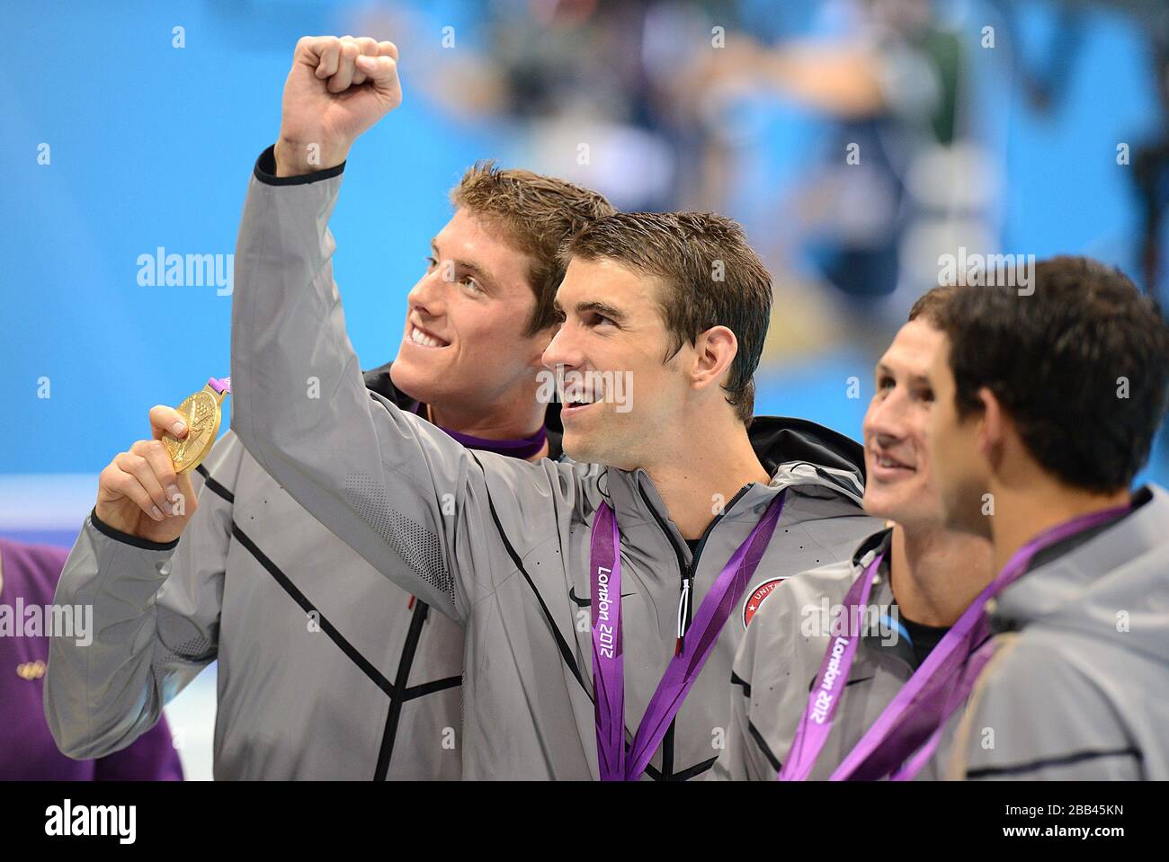 Gold Medalists USA's (left to right) Conor Dwyer, Michael Phelps, Ryan ...