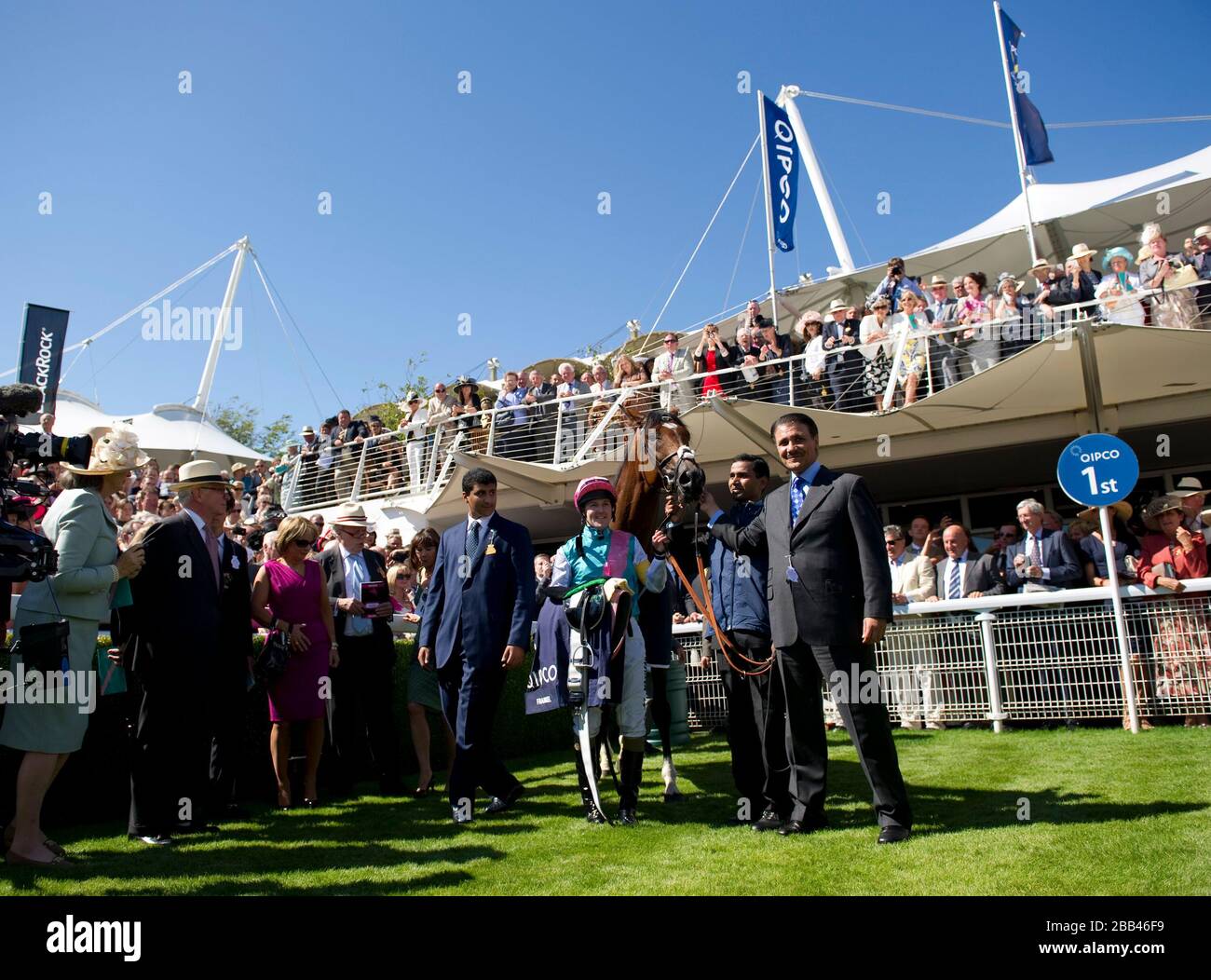 Tom Queally celebrates winning the Qipco Sussex stakes on Frankel Stock ...
