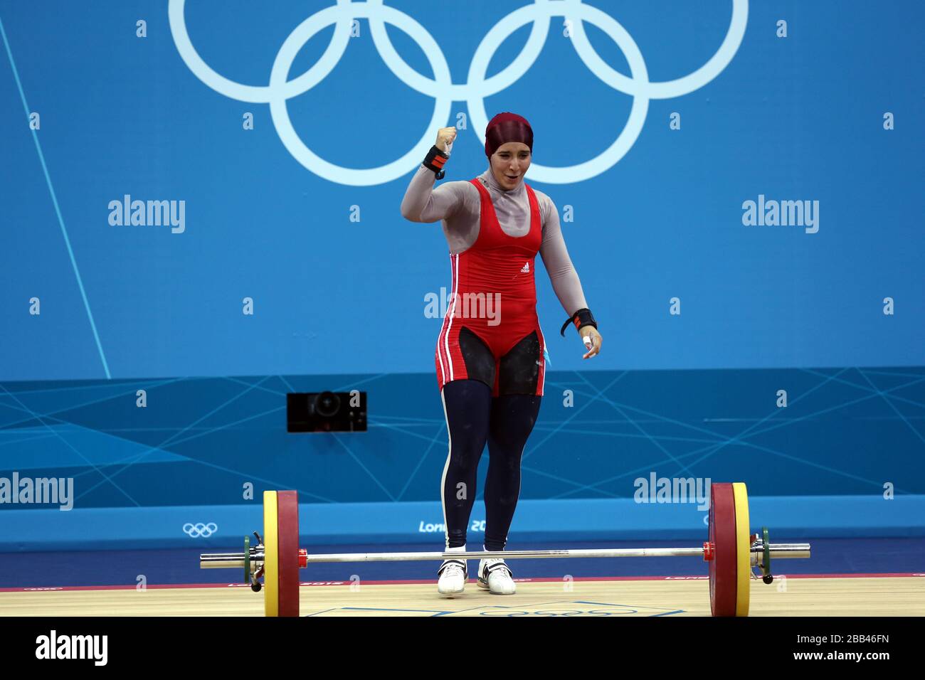 Tunisia's Ghada Hassine competes in the Woman's 69kg Group B at the ...
