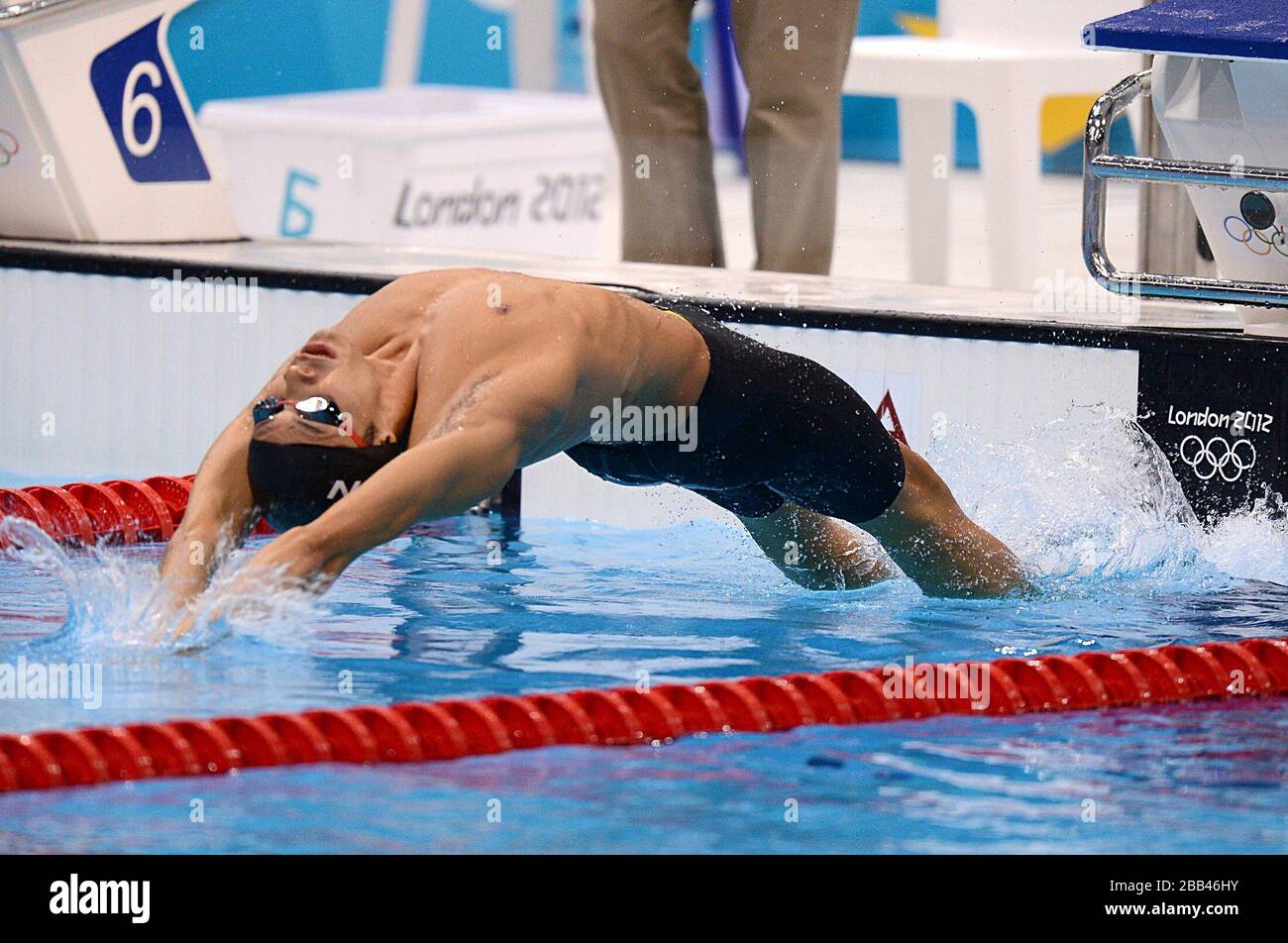 Japan's Ryosuke Irie competes in the Men's 200m Backstroke Semifinal 1 ...