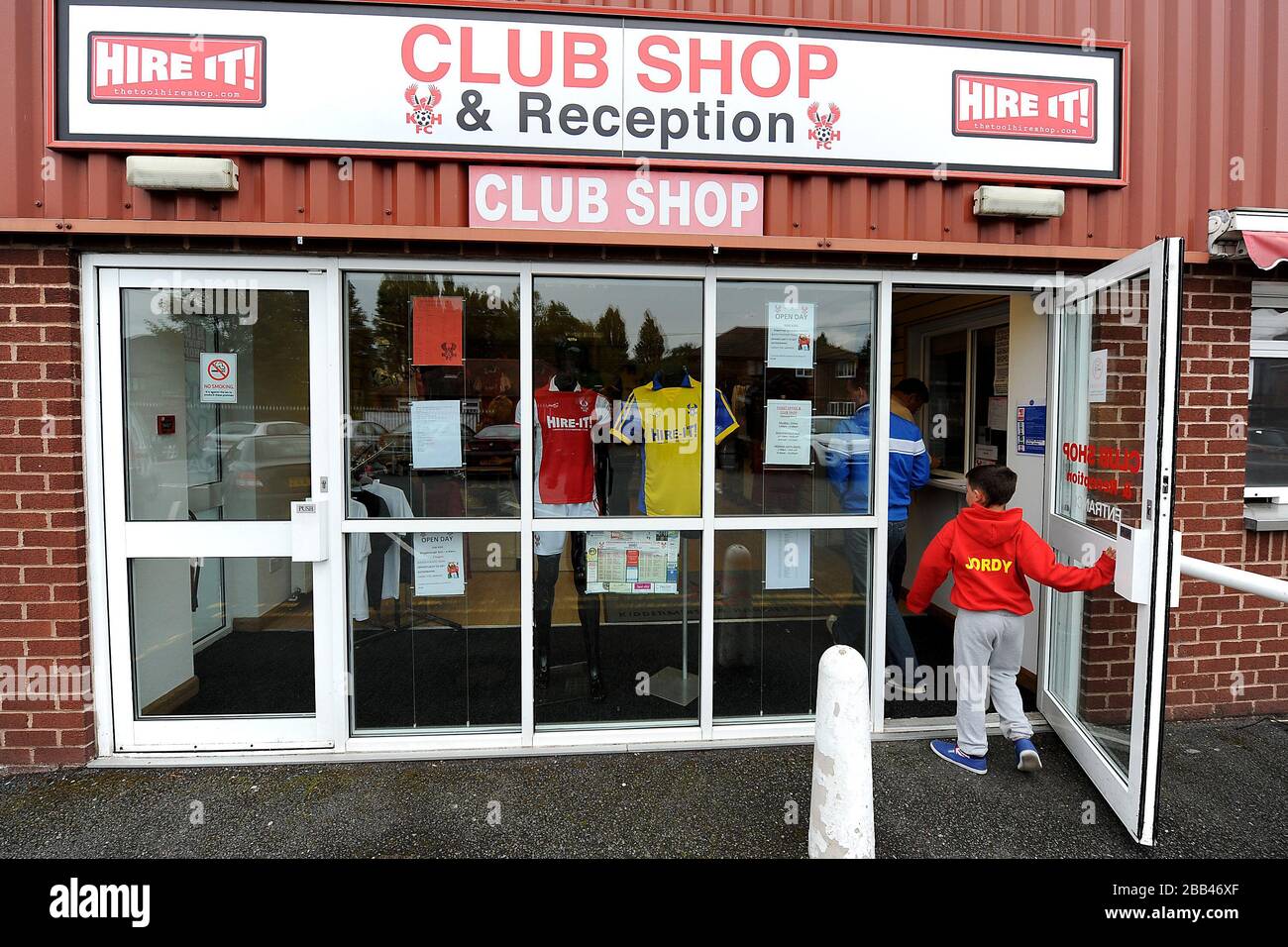 A general view of the club shop at Aggborough Stadium, home of ...