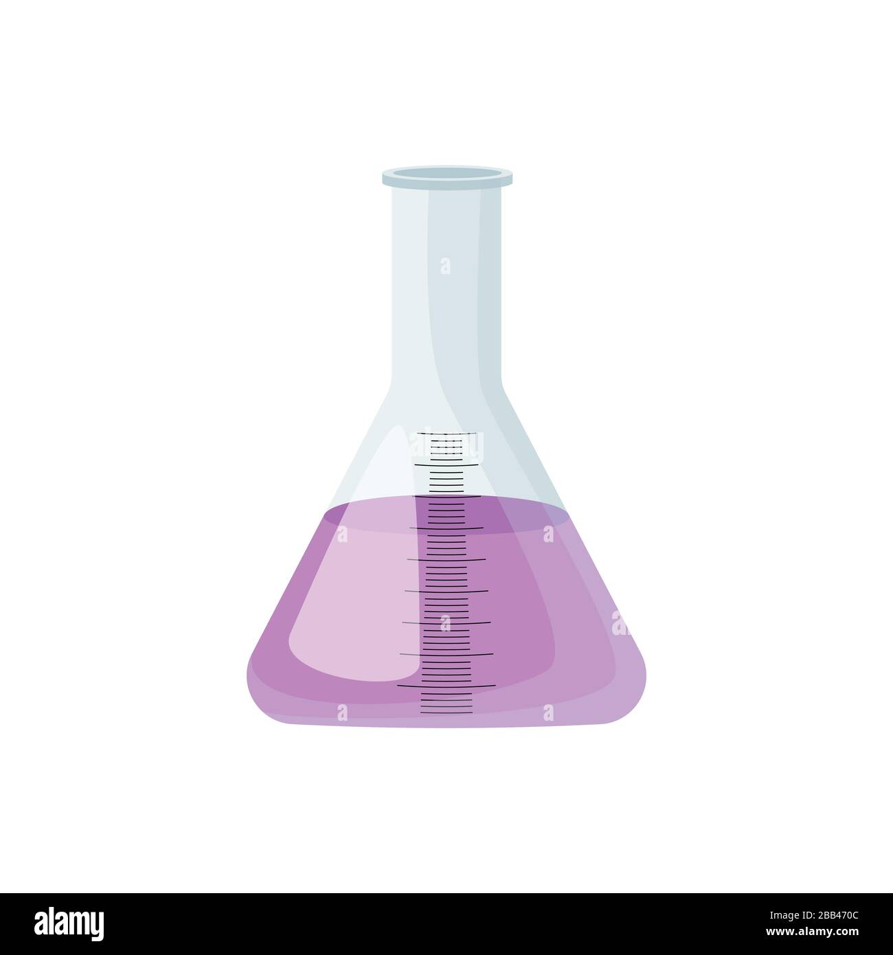 Science laboratory flask equipment with test substance. vector ...
