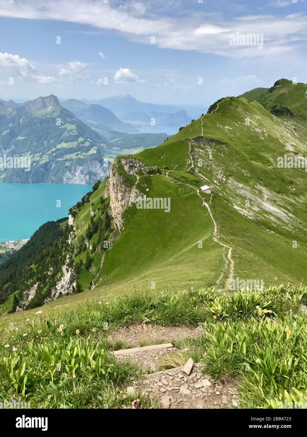 Ride walk from Fronalpstock to Stoos in Switzerland Stock Photo - Alamy