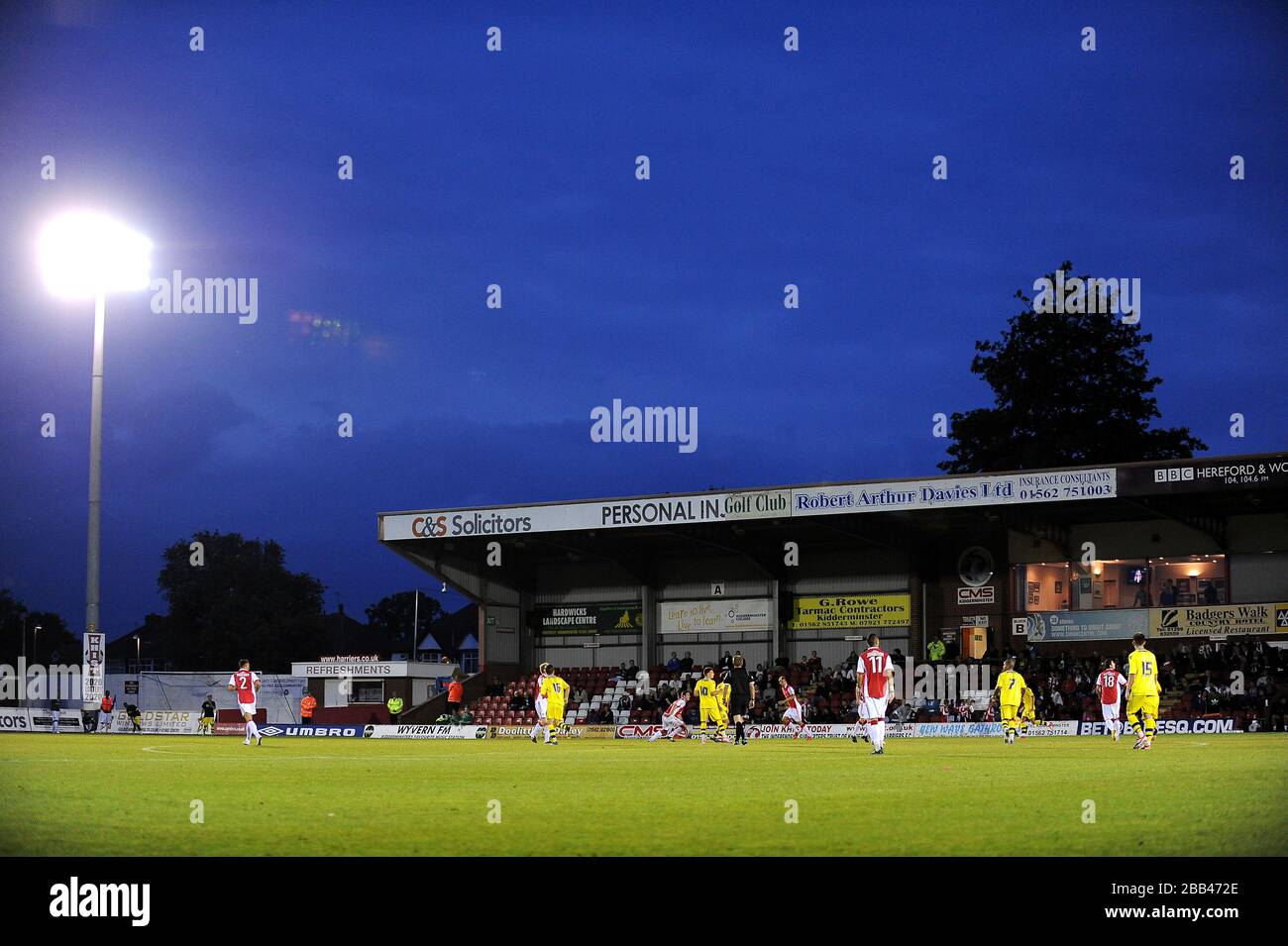 A general view of the action at the Aggborough Stadium Stock Photo - Alamy