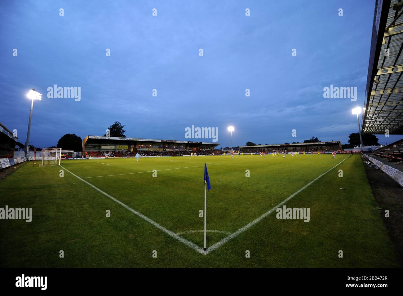 A general view of the action at the Aggborough Stadium Stock Photo - Alamy