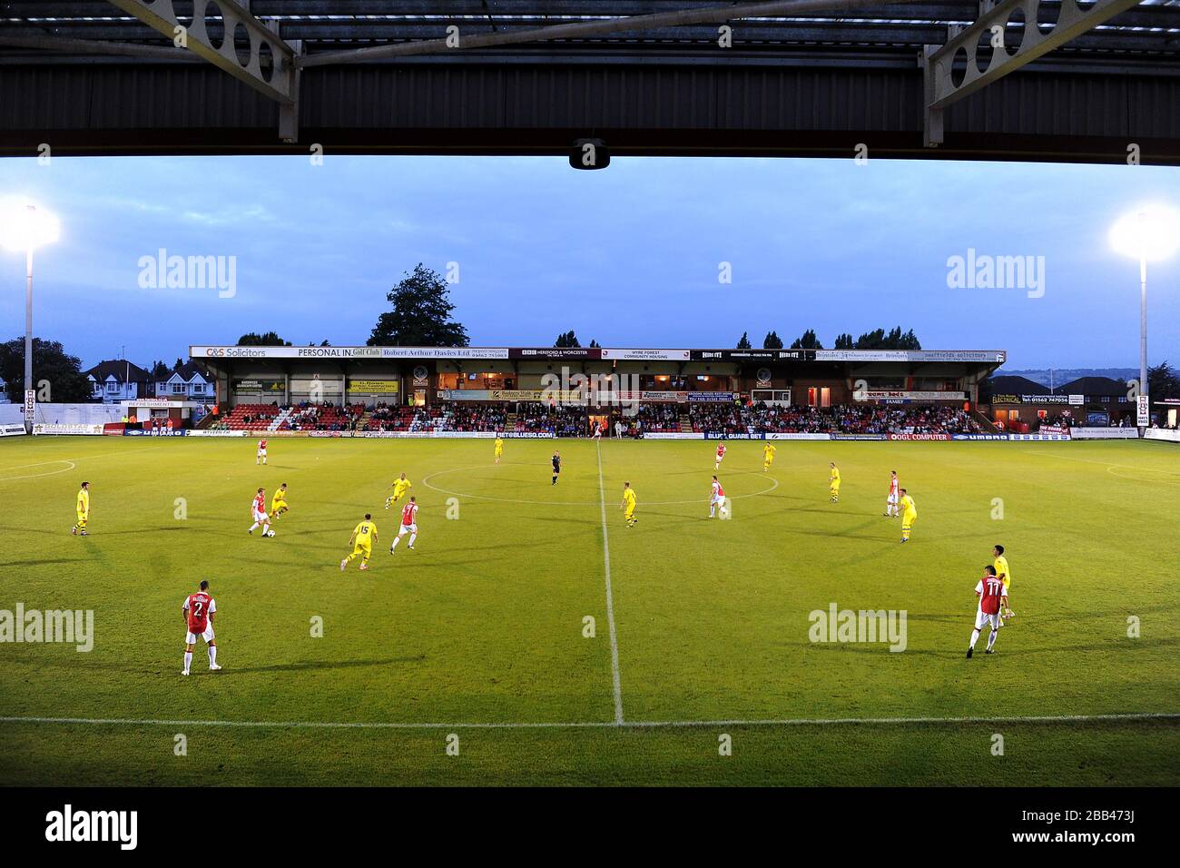 A general view of the action at the Aggborough Stadium Stock Photo - Alamy