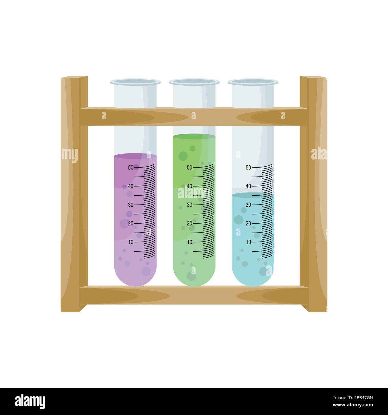Science laboratory tubes holder with test substances. vector ...