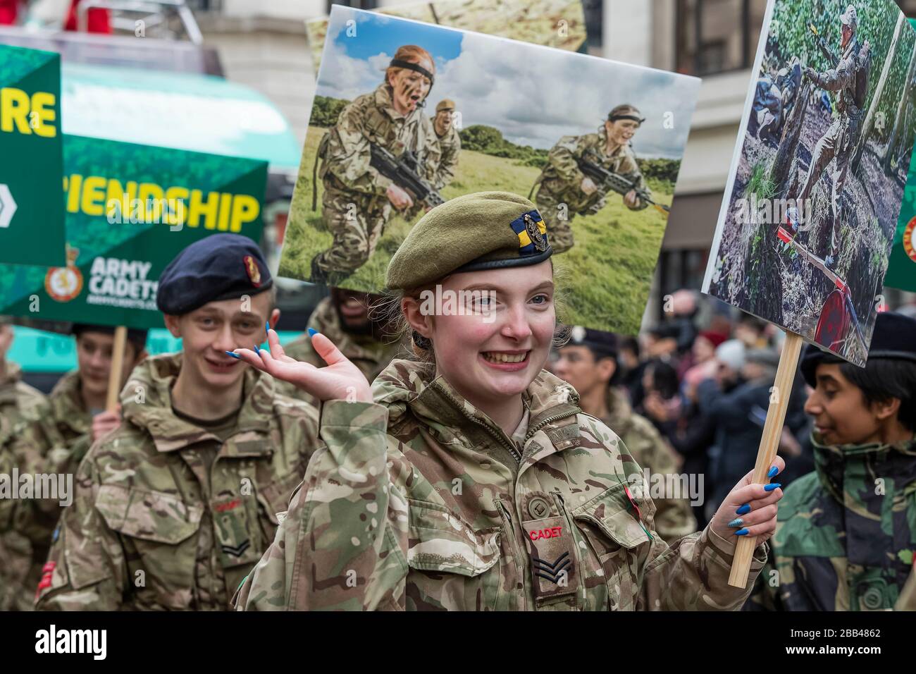 Army Cadets marching at the Lord Mayor of London Procession Stock Photo ...