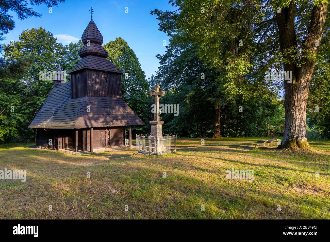 Wooden church in Ruska Bystra, Slovakia Stock Photo - Alamy