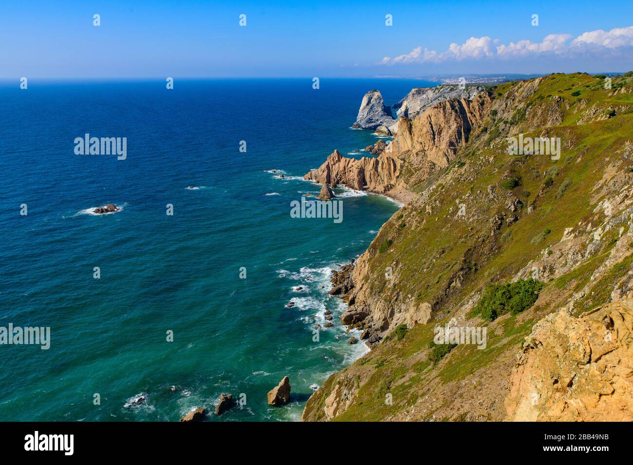 Cape Roca (Cabo da Roca), the westernmost point of Europe in Sintra ...