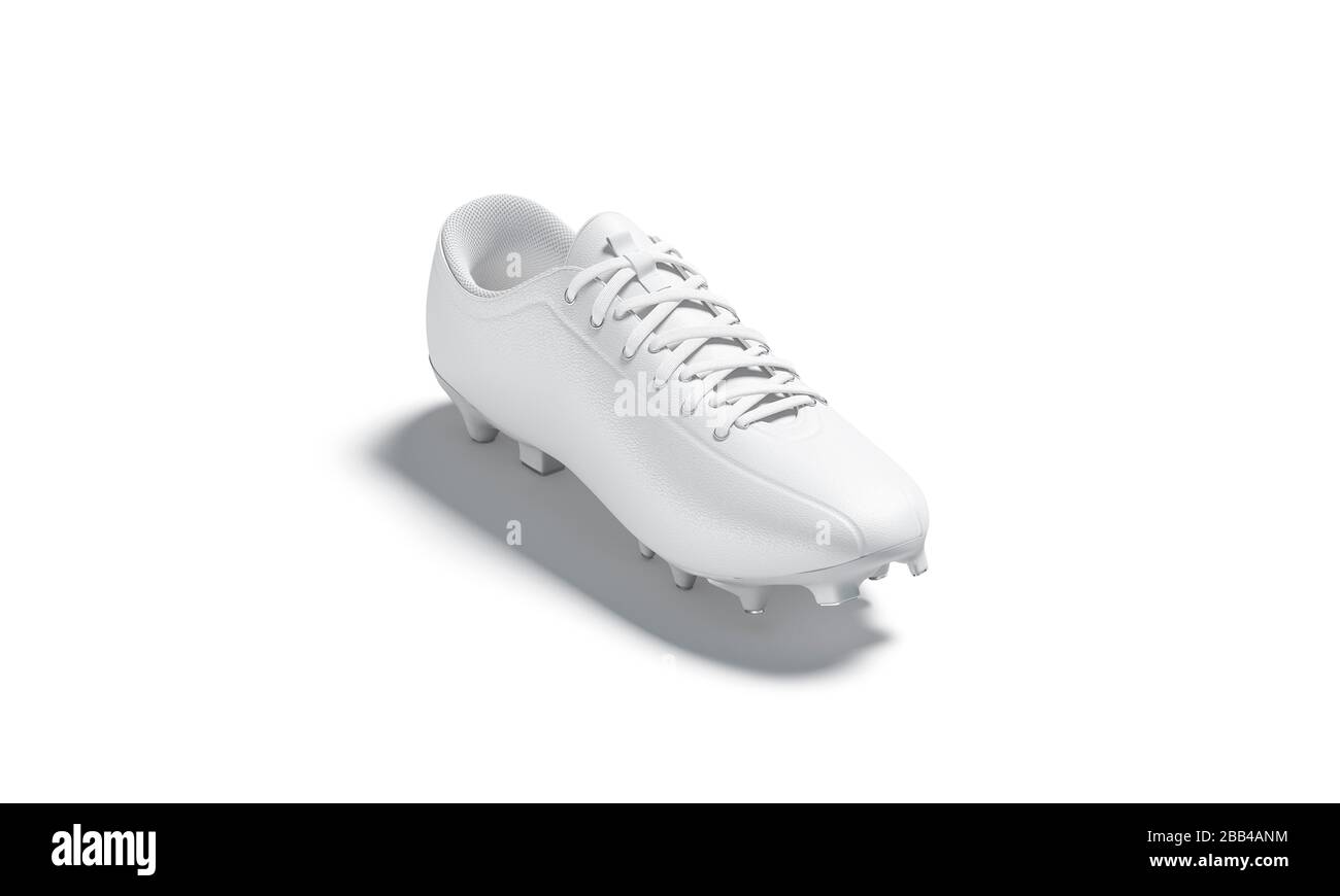 Blank white soccer boot with rubber cleats mockup, isolated Stock Photo ...