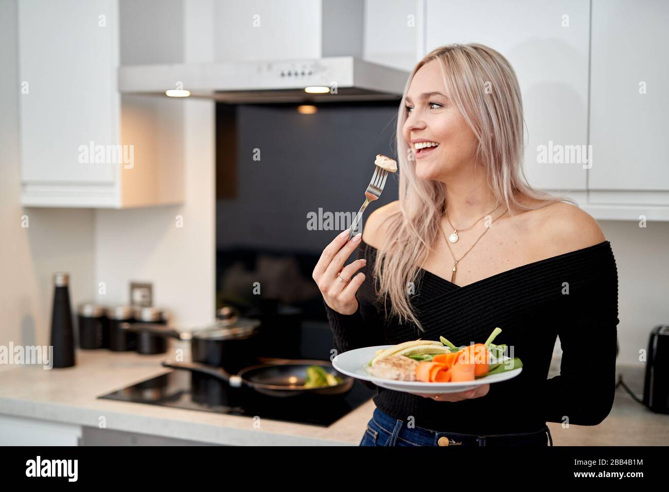 single female healthy eating Stock Photo - Alamy