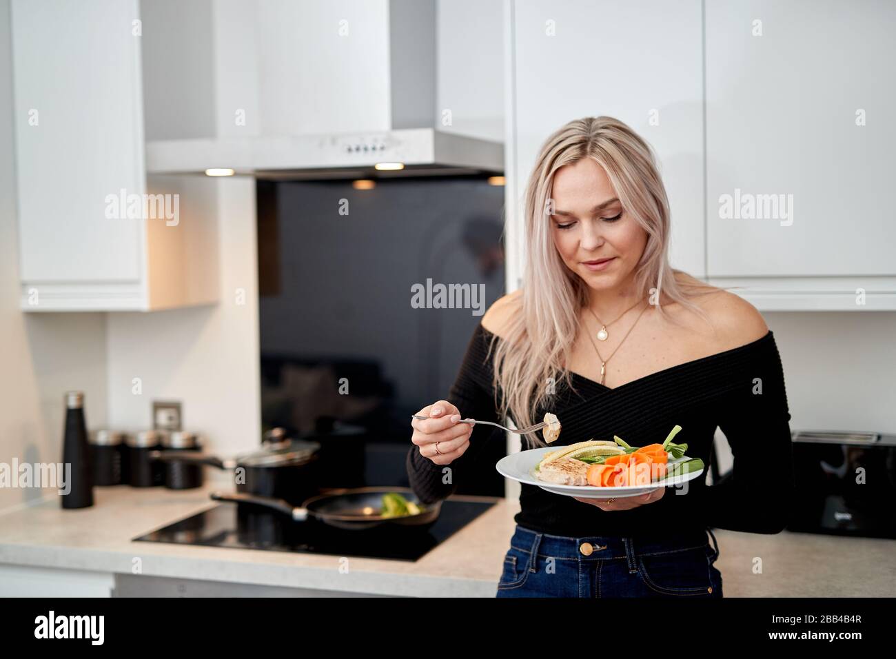 single female healthy eating Stock Photo - Alamy