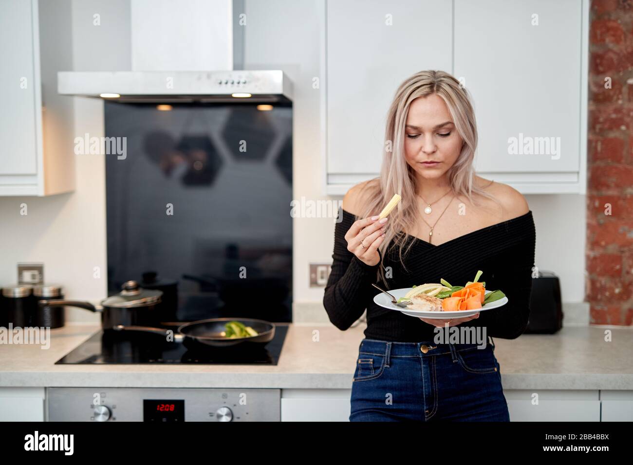 single female healthy eating Stock Photo - Alamy
