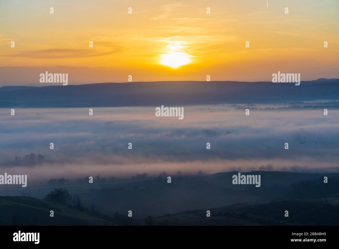 sunset over Palava, Southern Moravia, Czech Republic Stock Photo - Alamy