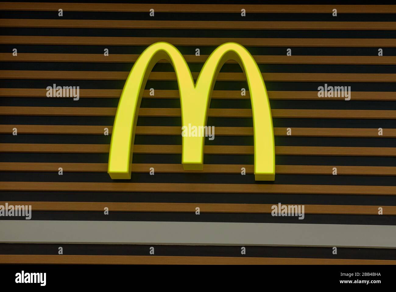 RIGA, LATVIA. 4th April 2019. McDonalds fast food restraurant opening ...