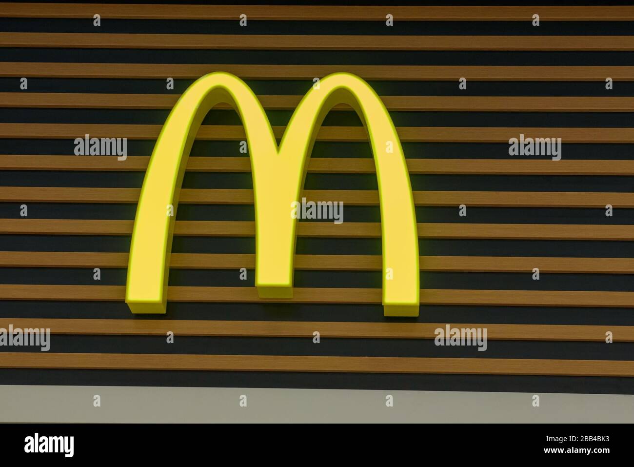 RIGA, LATVIA. 4th April 2019. McDonalds fast food restraurant opening ...