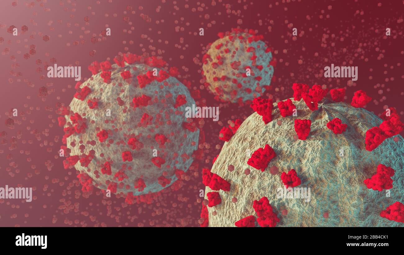 3d illustration of human infection with virus Stock Photo - Alamy