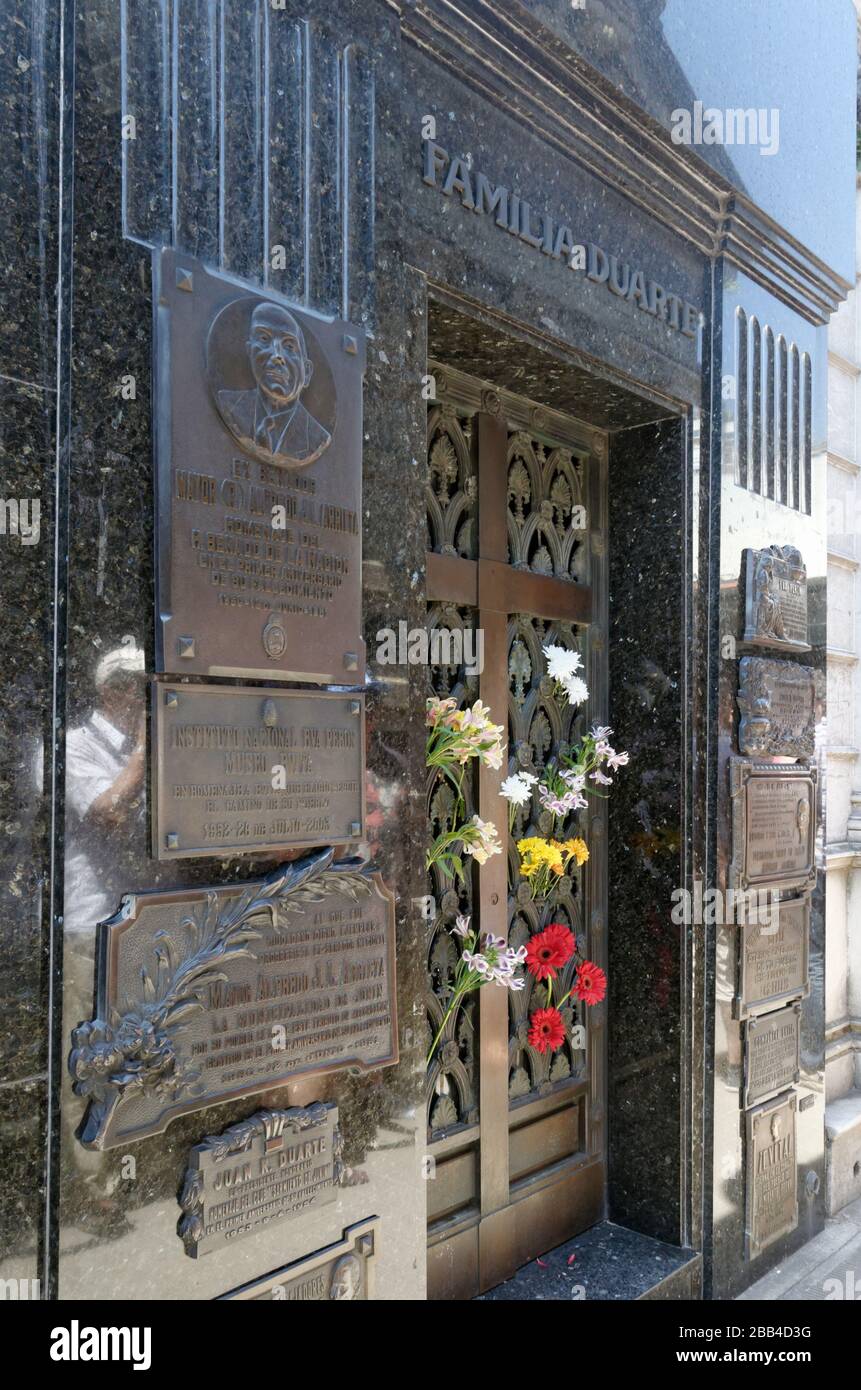 The tomb of Eva Person, la Recoleta, Buenos Aries, Argentina Stock ...
