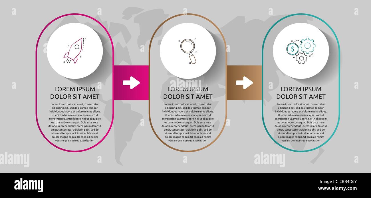 Vector template circle infographics. Business concept with 3 options ...