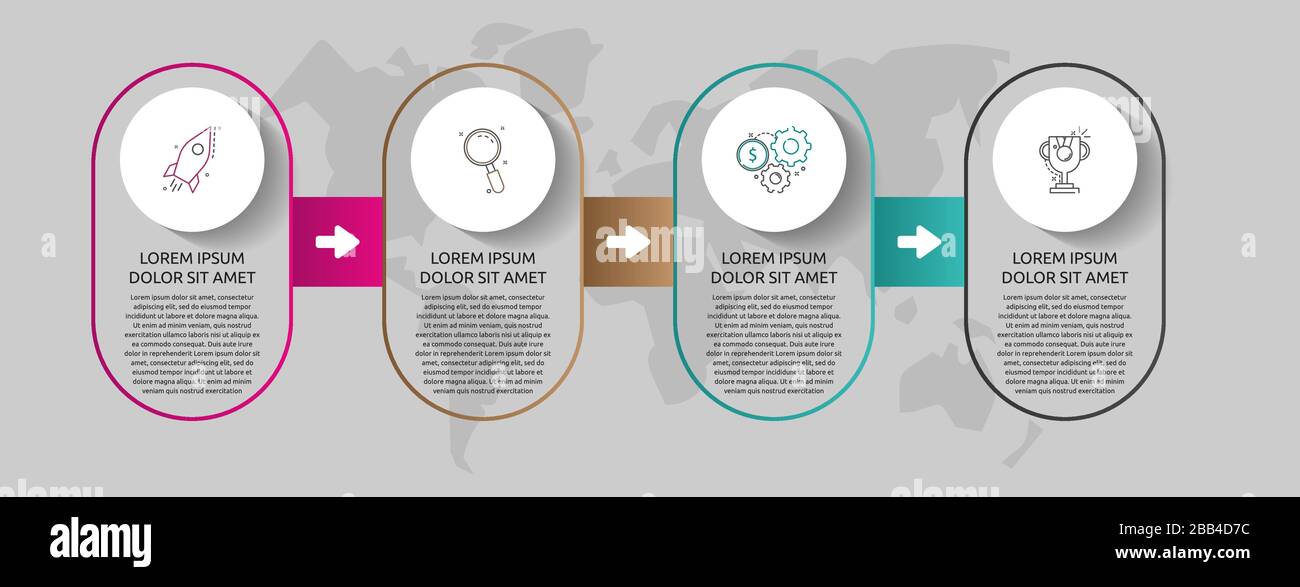 Vector template circle infographics. Business concept with 4 options ...