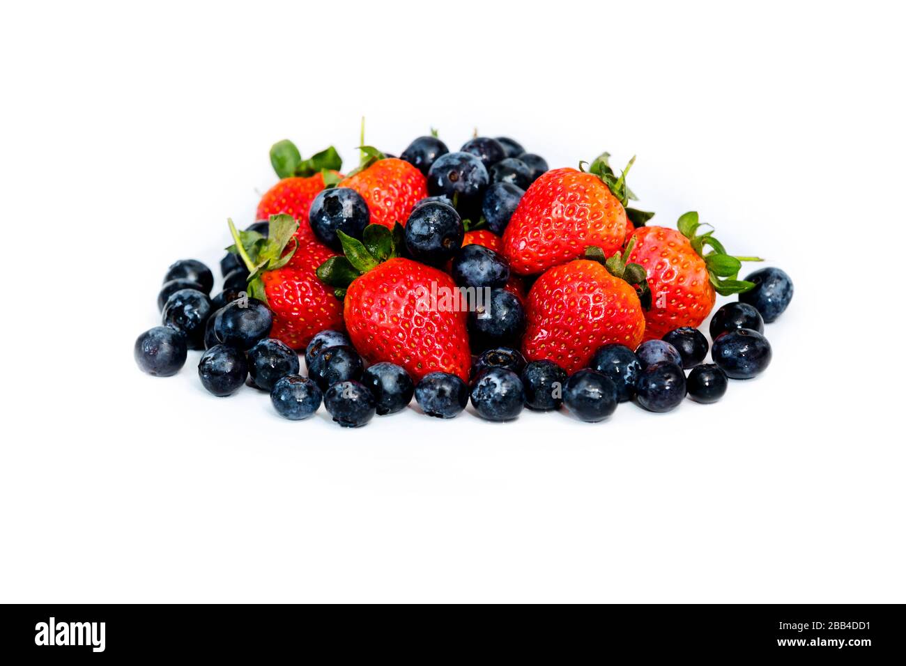 Delicious seasonal fruits, Blueberries and Strawberries, mixed together ...