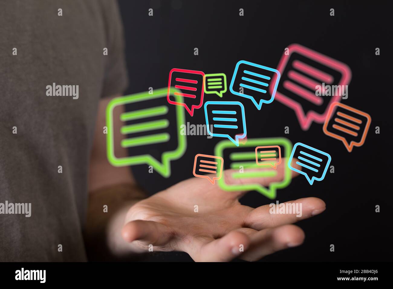 A speech bubbles. People Chatting. 3d illustration of a communication ...