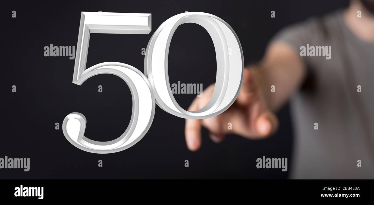 A 50 Anniversary 3d numbers. Poster template for Celebrating 50 ...