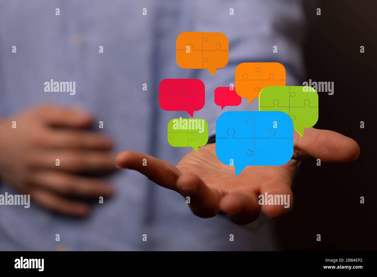 A ilustration of a communication concept. The word communication with ...