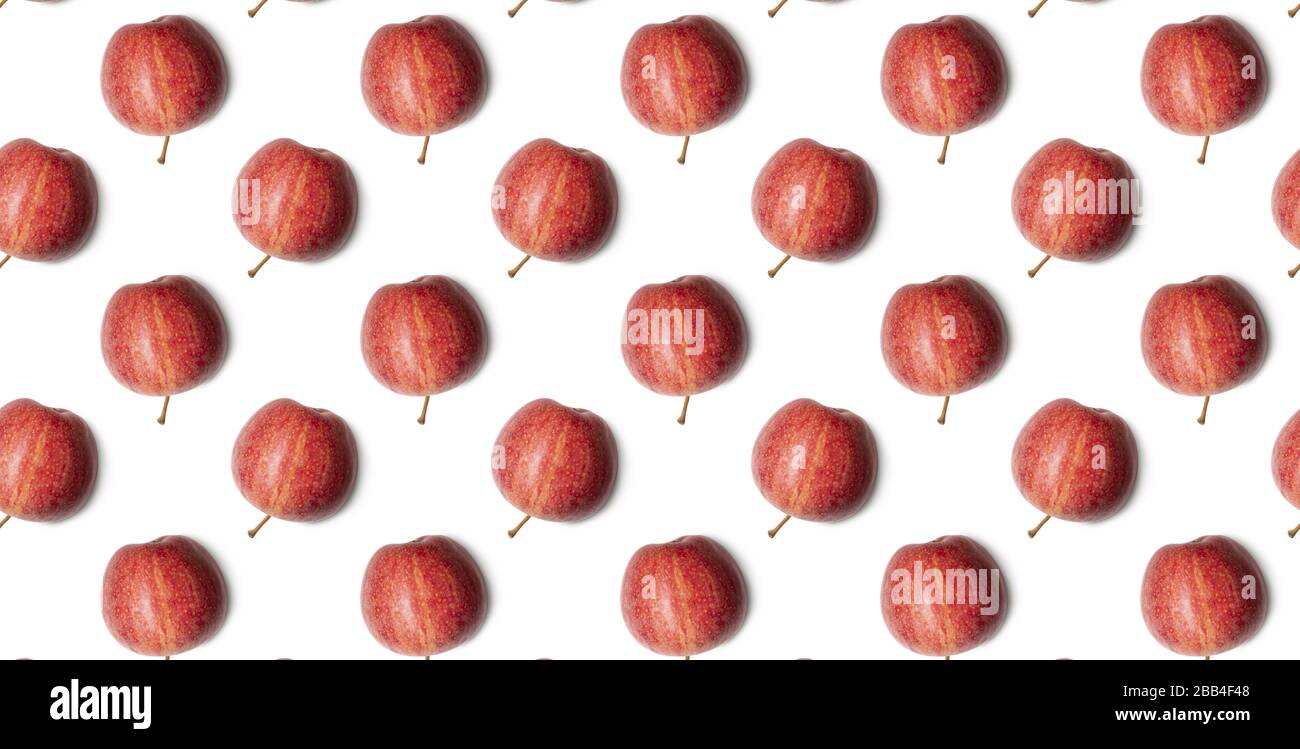 Seamless pattern of red apples on white background. Food texture Stock ...