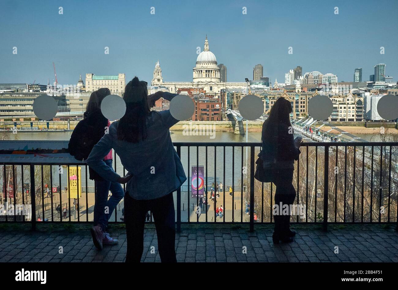 View from the observation deck of the Tate Modern through the tagged ...