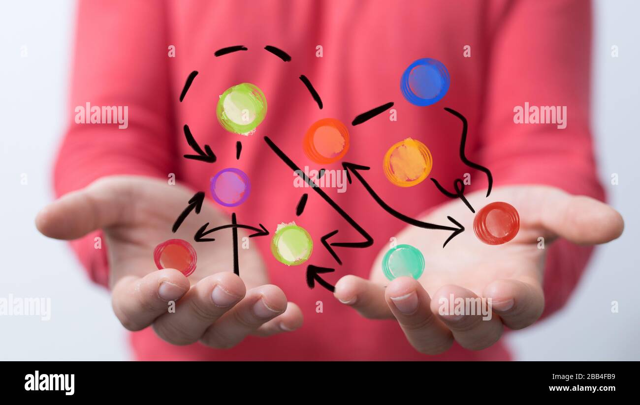 A team work connection digital concept Stock Photo - Alamy