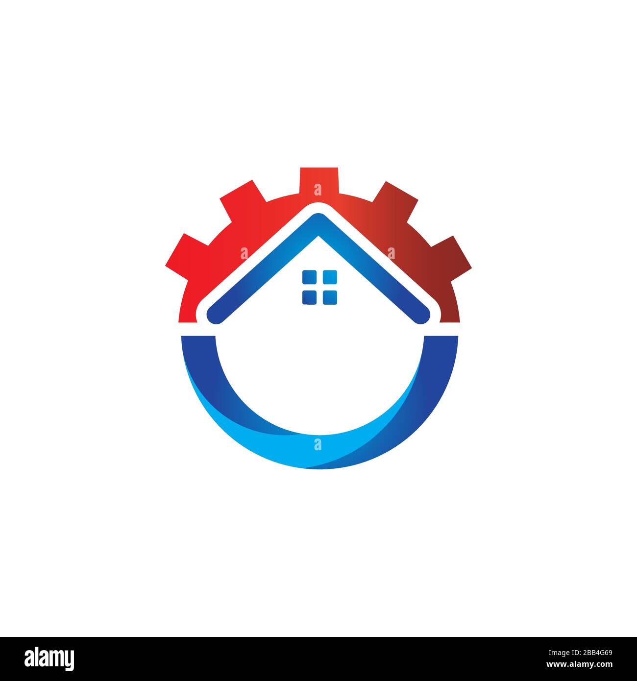 great home improvement logo design vector with house roof icon and up ...