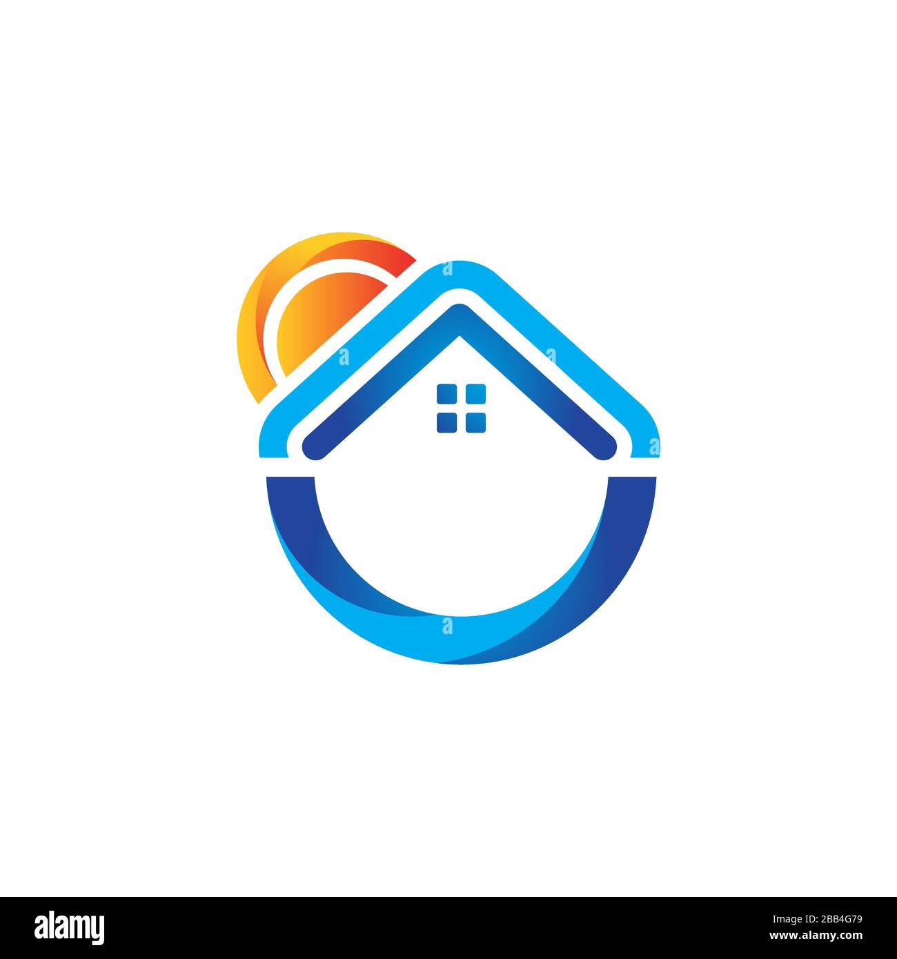 new sun and roof design template solar power logo vector icon ...