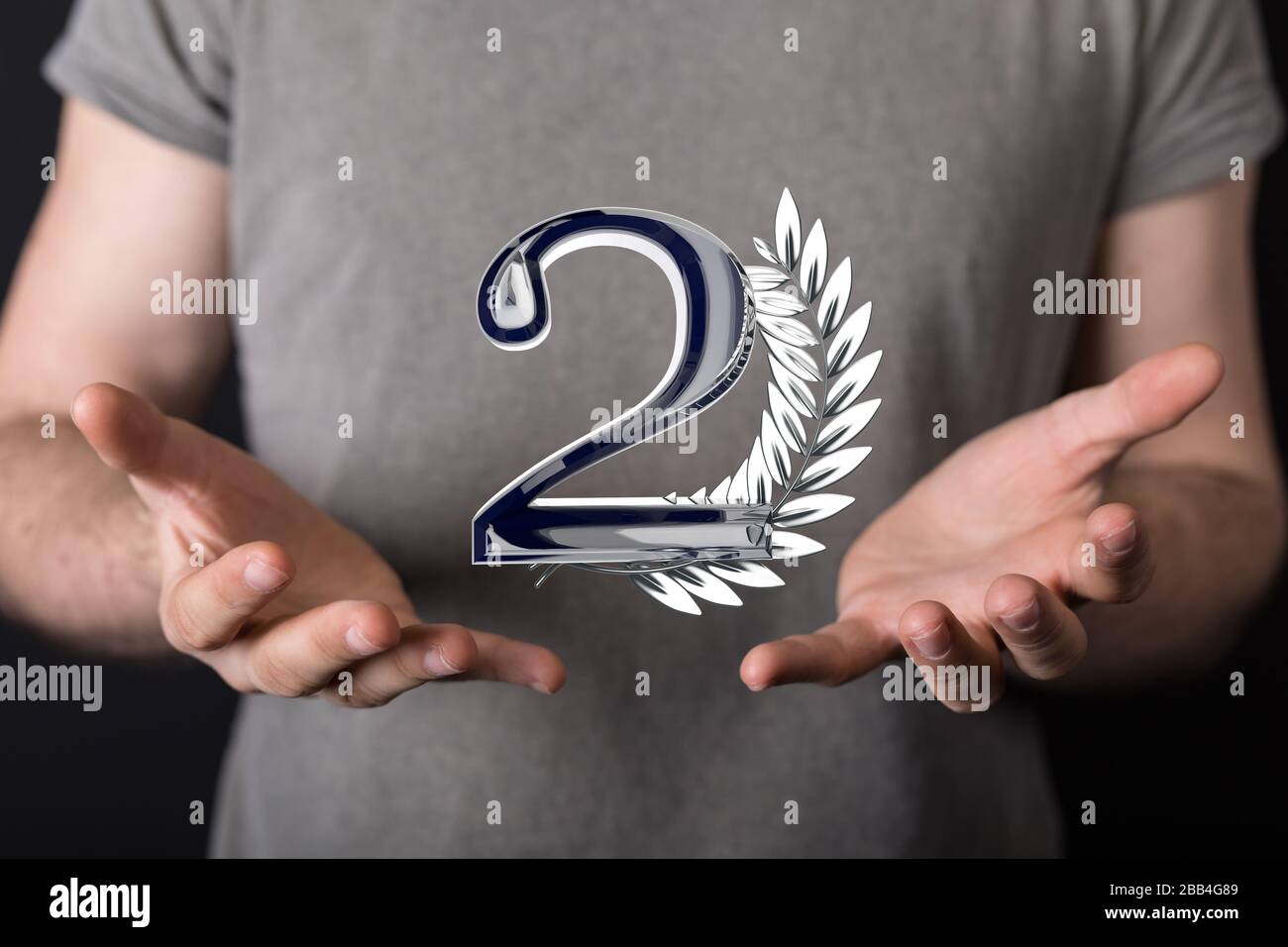 A Two Anniversary 3d 1 Years or award. event party Stock Photo - Alamy