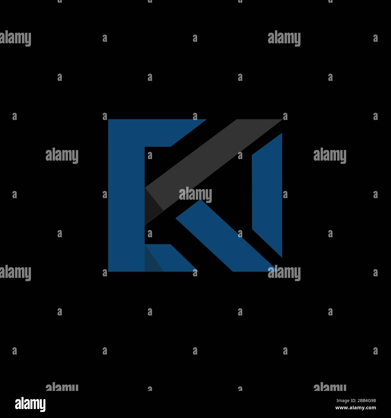 square letter K logo concept overlapping line element icon and template ...