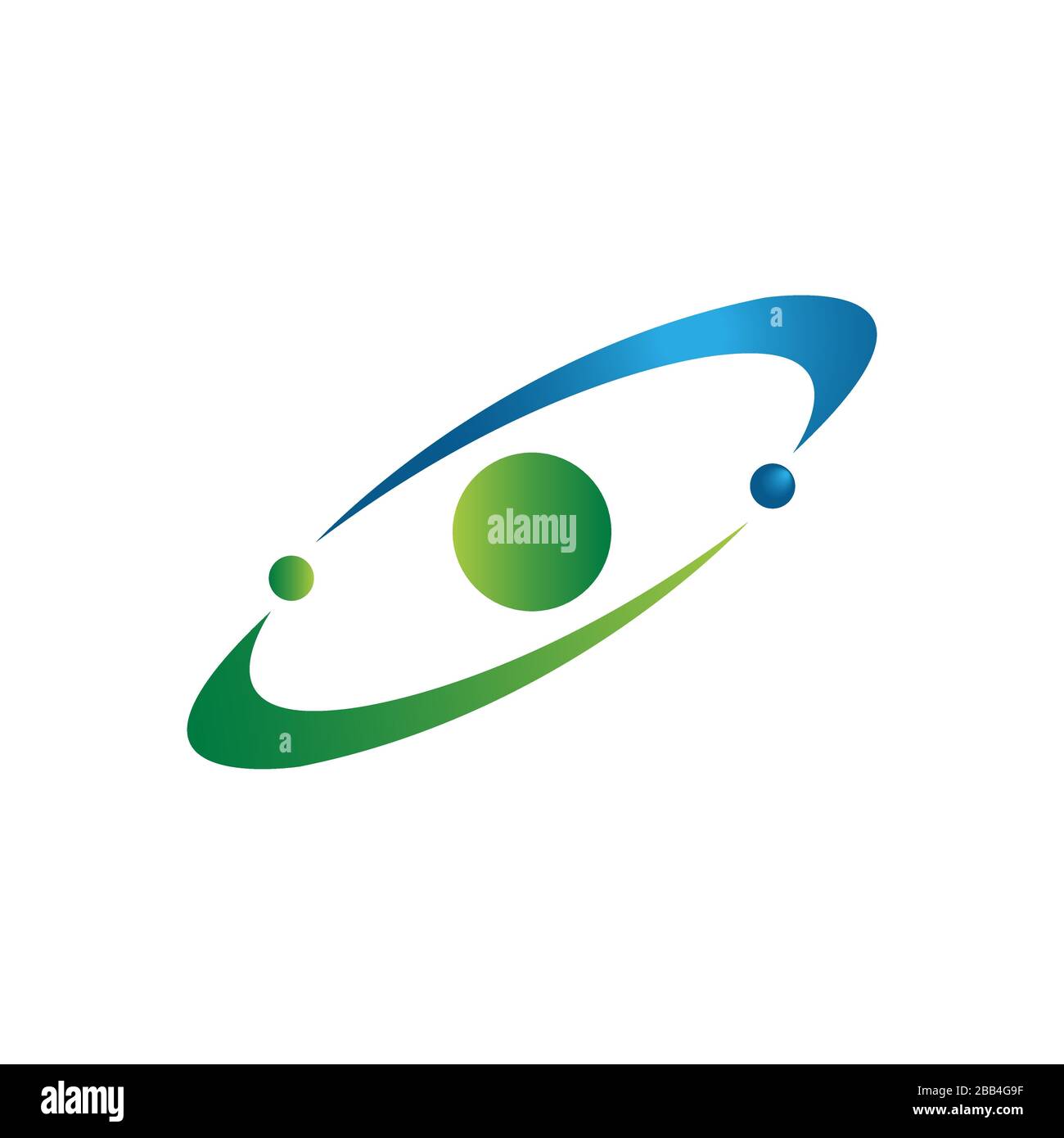 blue green orbit planet logo tech design satellite web rings concept ...
