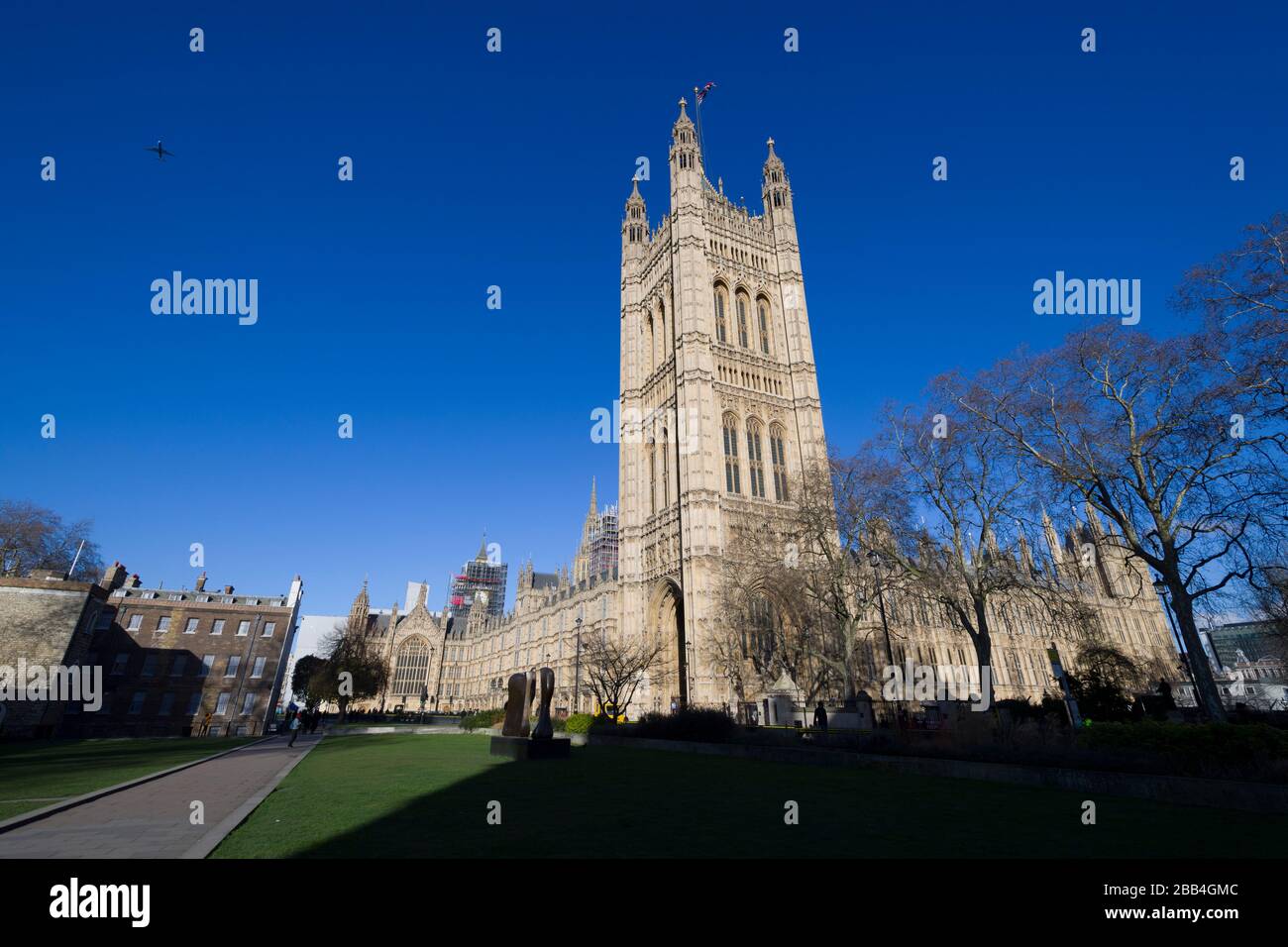A Union Jack flag flying from, The Victoria Tower, The Palace of ...